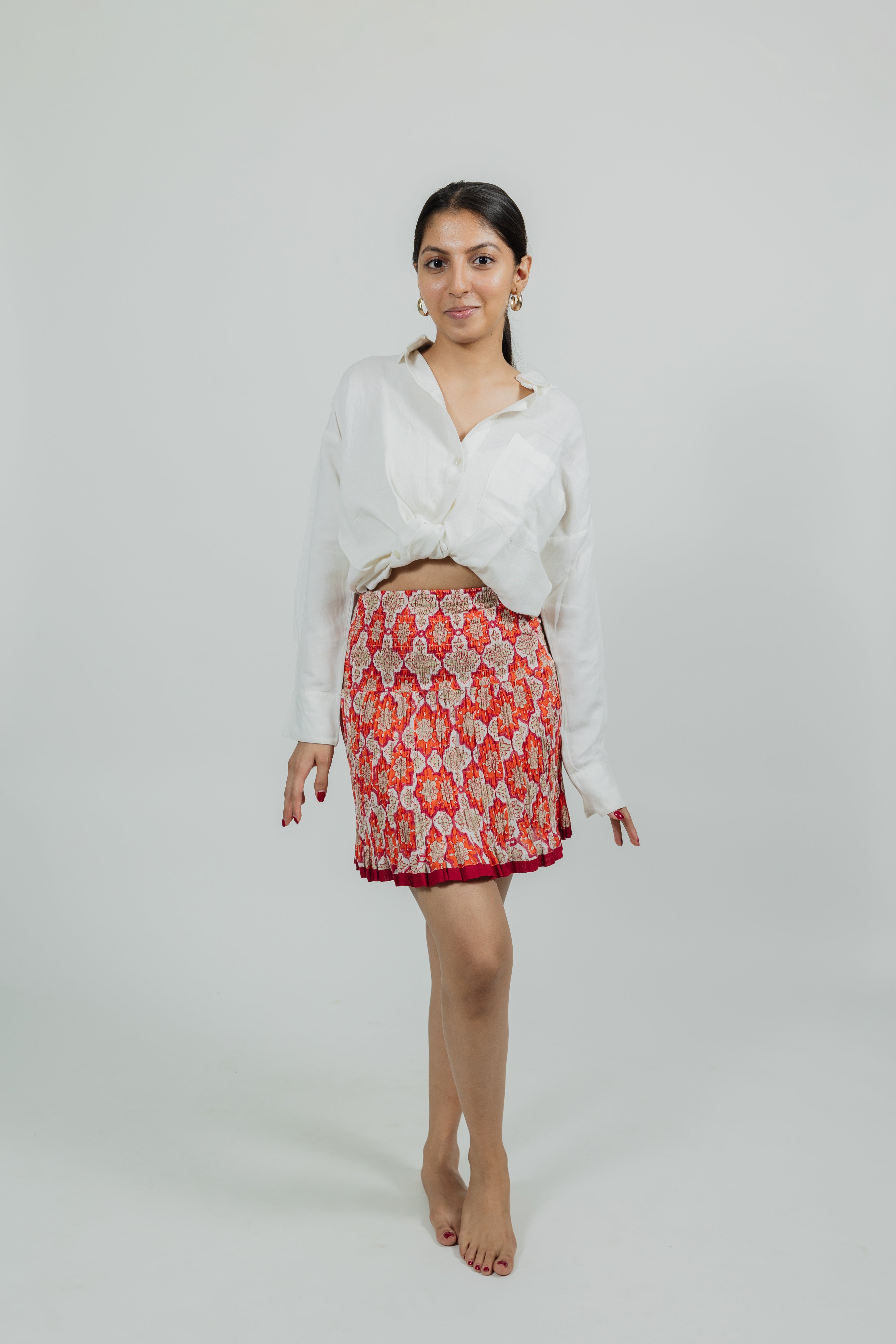 Saffron Swirl Smocked Skirt/Top